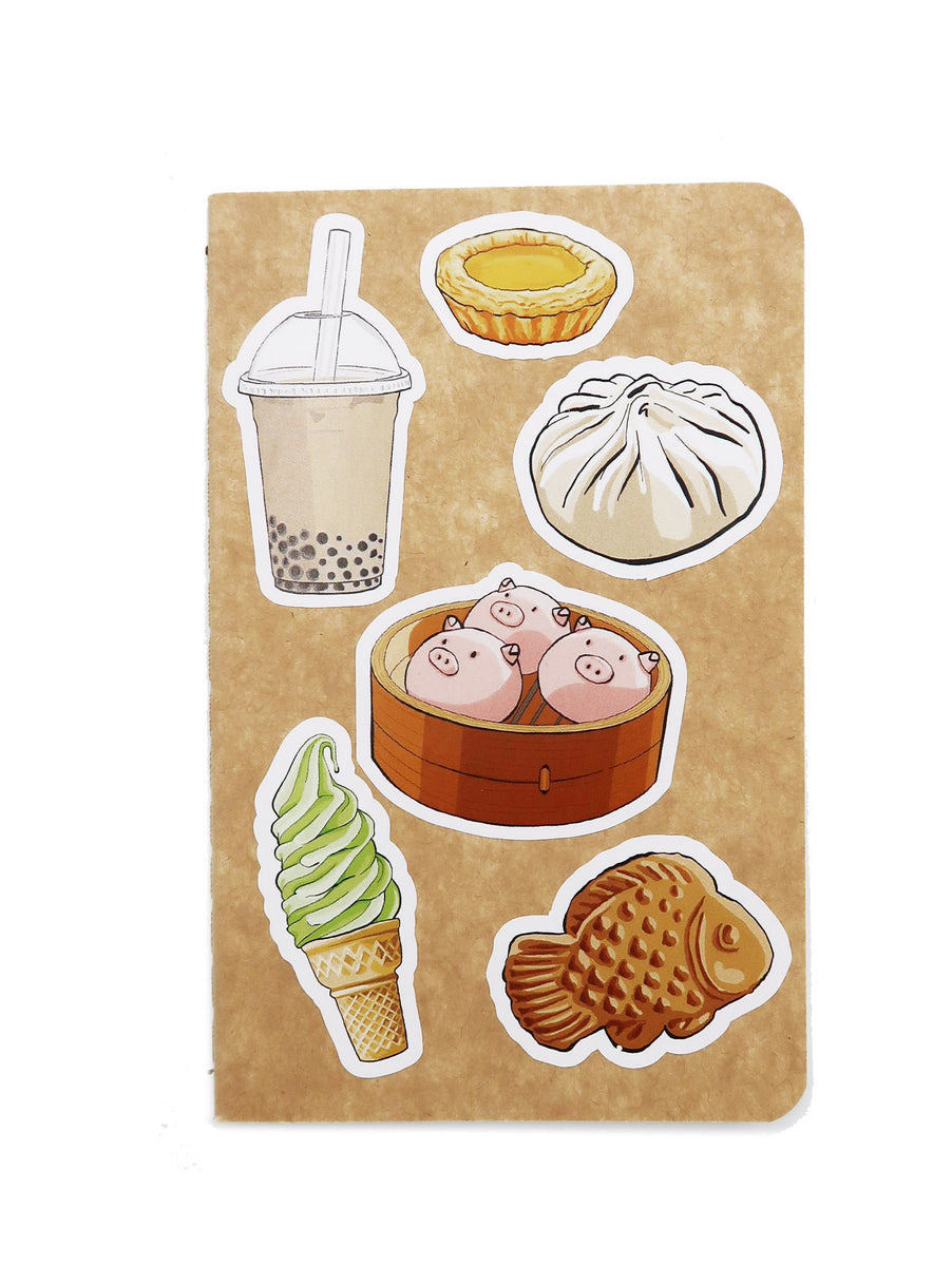 Dim Sum Sticker Sheet - Piggy Dim Sum, Egg Tart, Match Soft Serve Ice ...